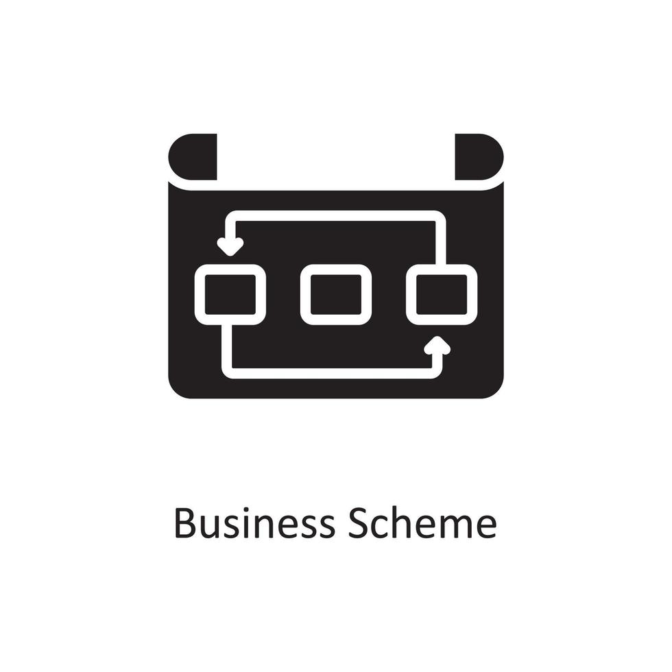Business Scheme Vector Solid Icon Design Illustration Business And Data Management Symbol On