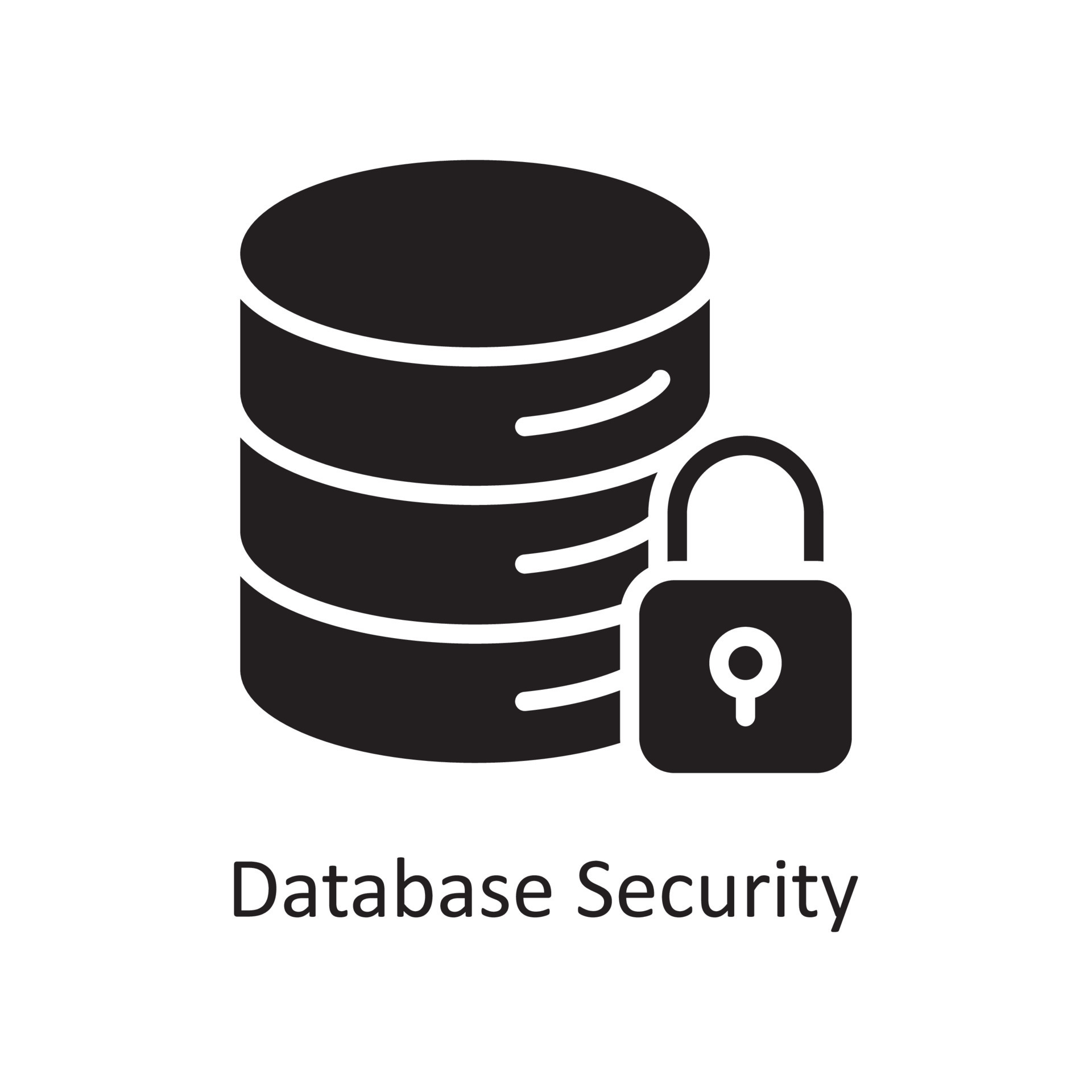Database Security Vector Solid Icon Design Illustration Business And