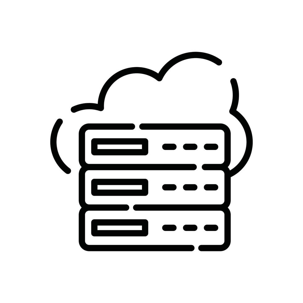 Cloud Hosting Vector Line Icon Cloud Computing Symbol Eps 10 File