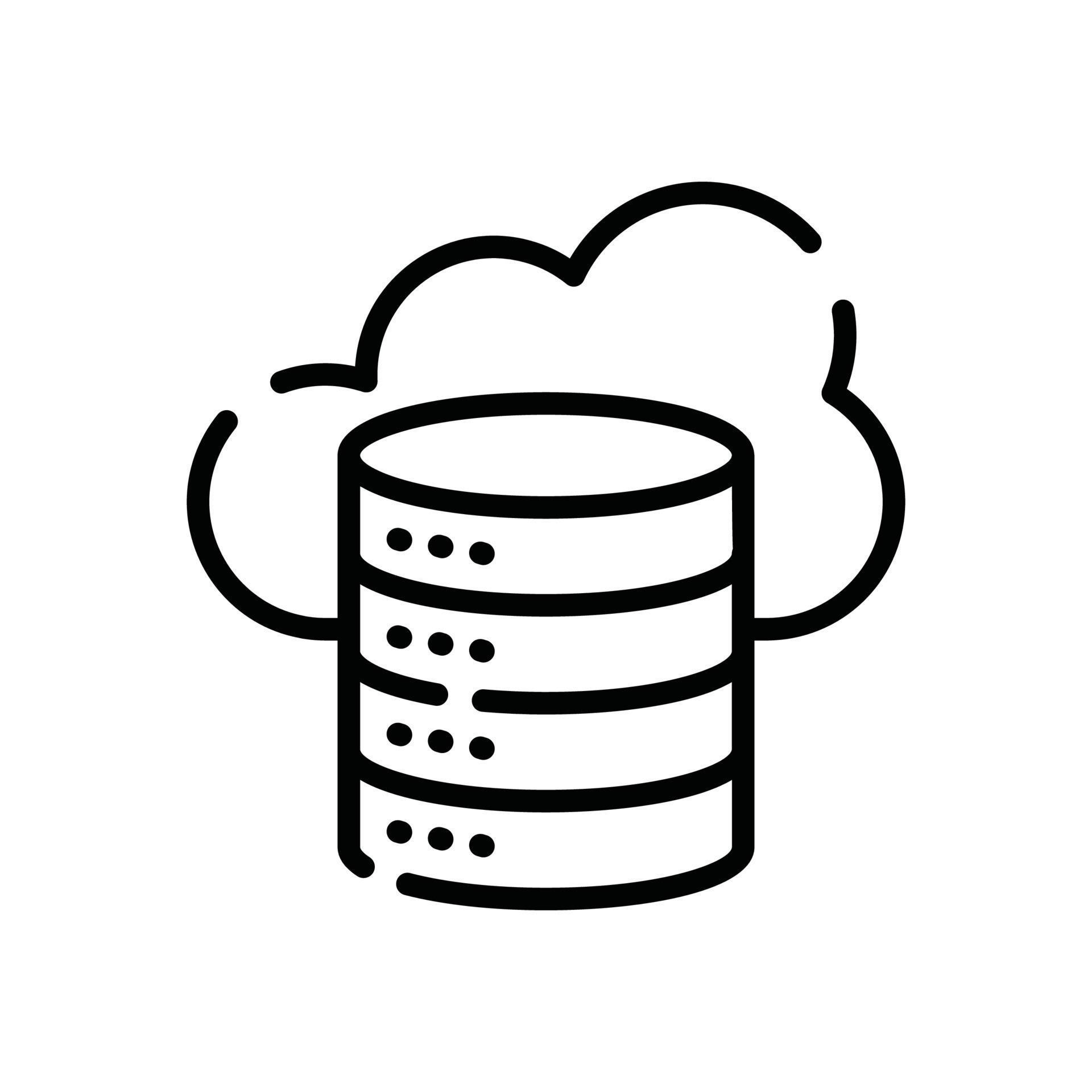 Cloud Data Vector Line Icon Cloud Computing Symbol Eps 10 File 16878337