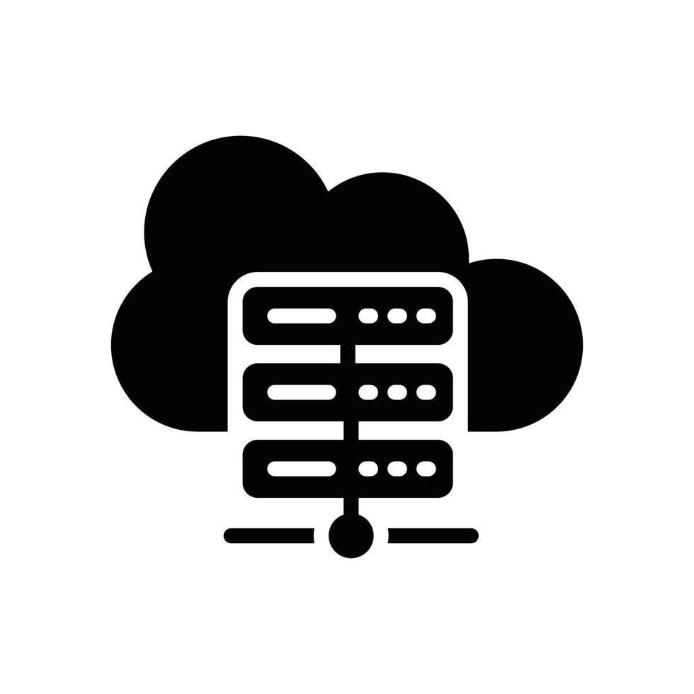 Cloud Server Solid Vector Glyph Icon Cloud Computing Symbol Eps 10 File