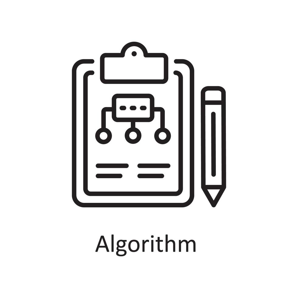 Algorithm Vector Outline Icon Design illustration. Design and ...