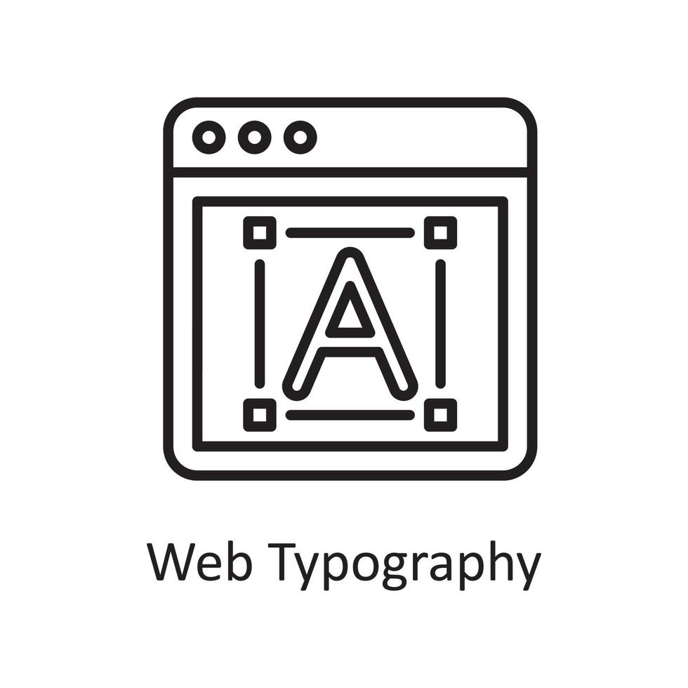 Web Typography Vector Outline Icon Design illustration. Design and ...