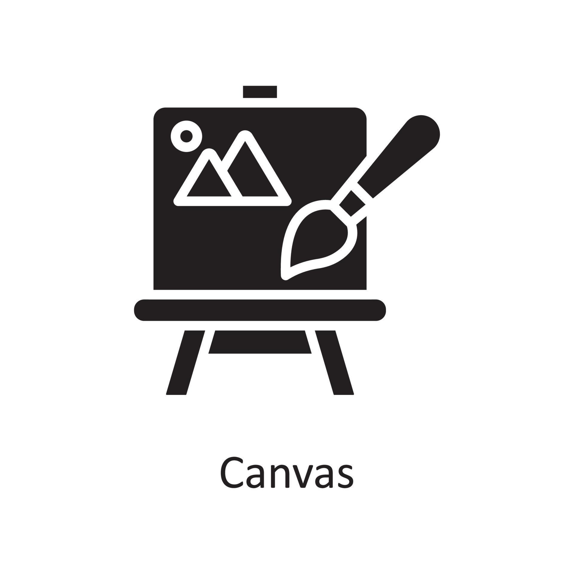 Canvas Vector Solid Icon Design illustration. Design and Development Symbol on White background ...