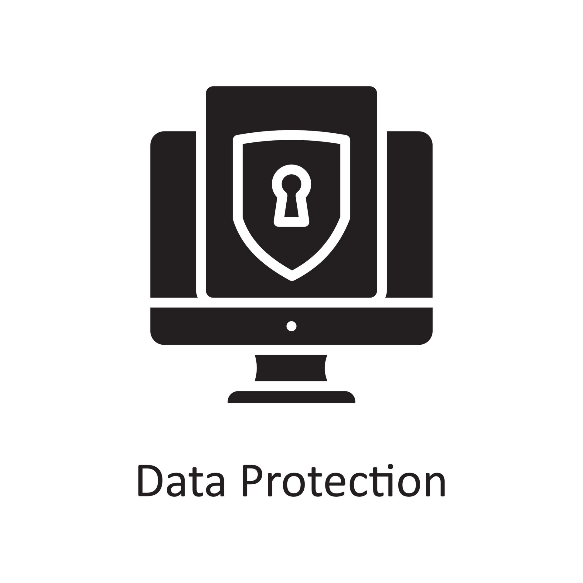 Data Protection Vector Solid Icon Design illustration. Design and ...