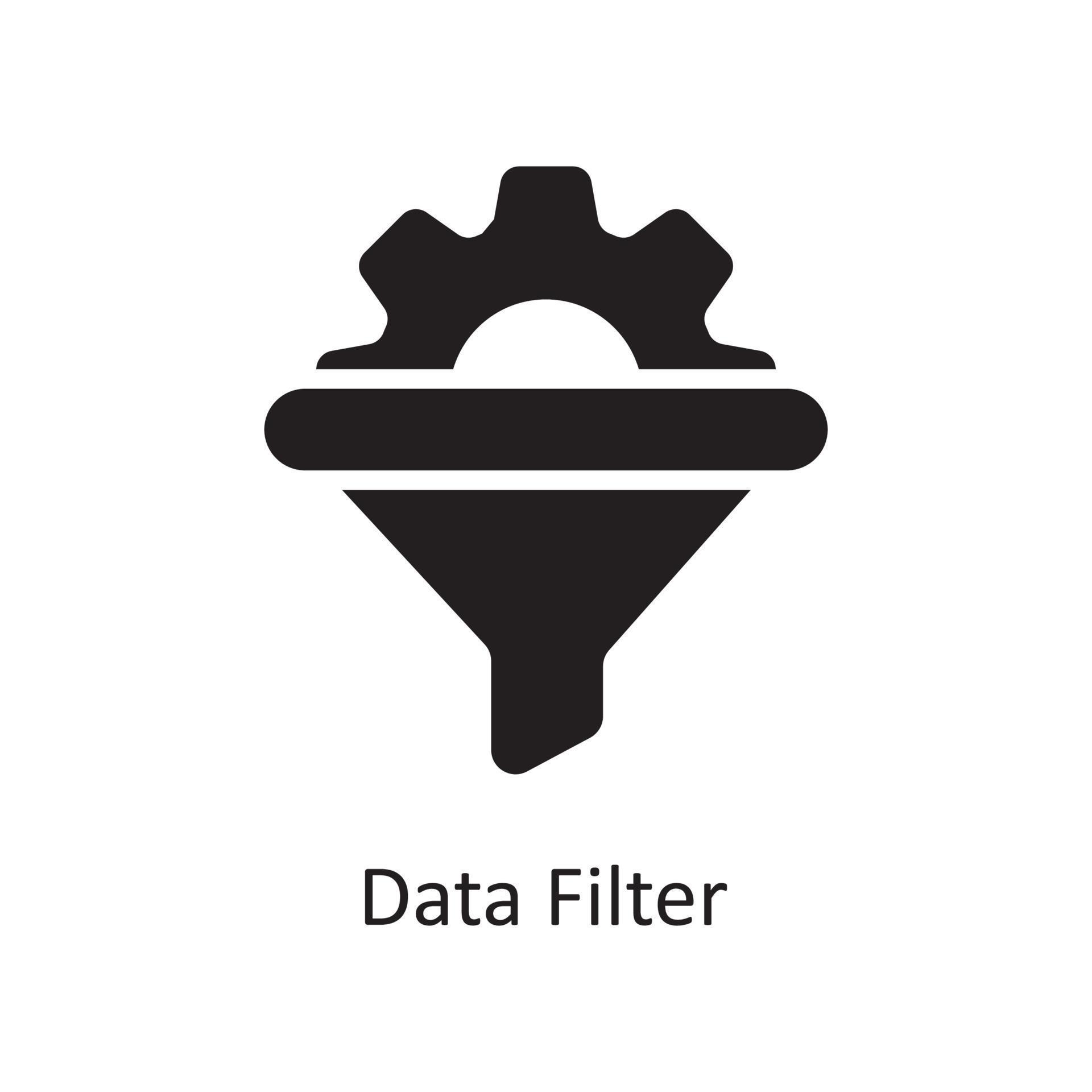 Data Filter Vector Solid Icon Design illustration. Business And Data ...