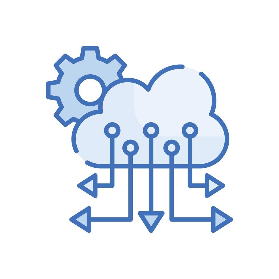 Cloud Management Vector Blue Icon Cloud Computing Symbol Eps 10 File