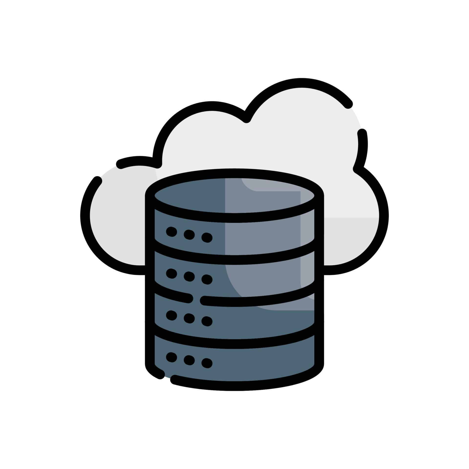 Cloud Data Vector Outline Filled Icon Cloud Computing Symbol Eps 10