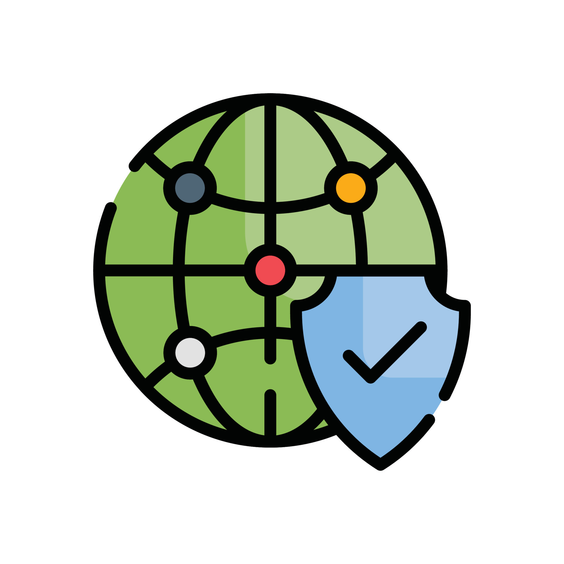 Network Security Vector Outline Filled Icon Cloud Computing Symbol Eps