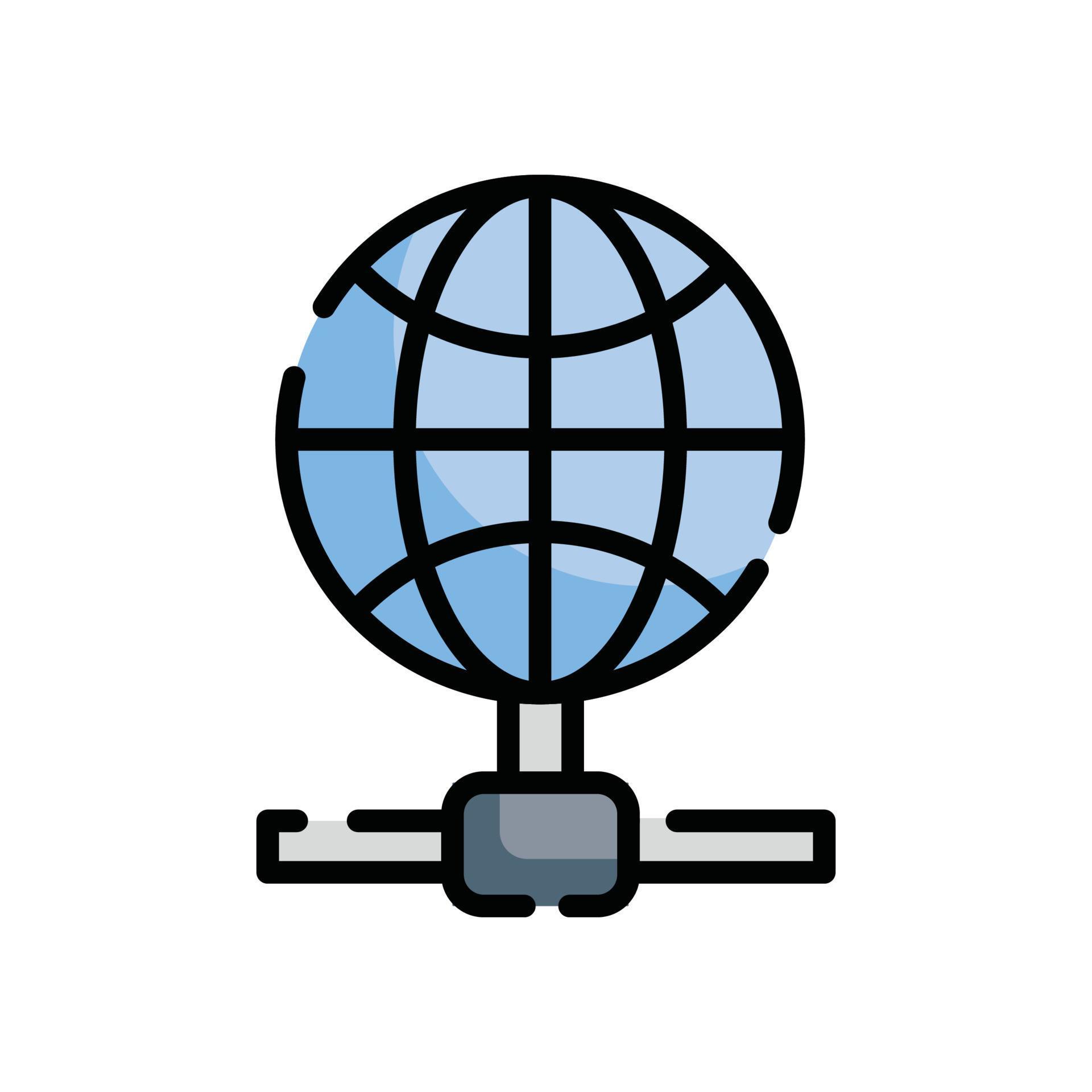 Internet Connection Vector Outline Filled icon Cloud Computing symbol ...