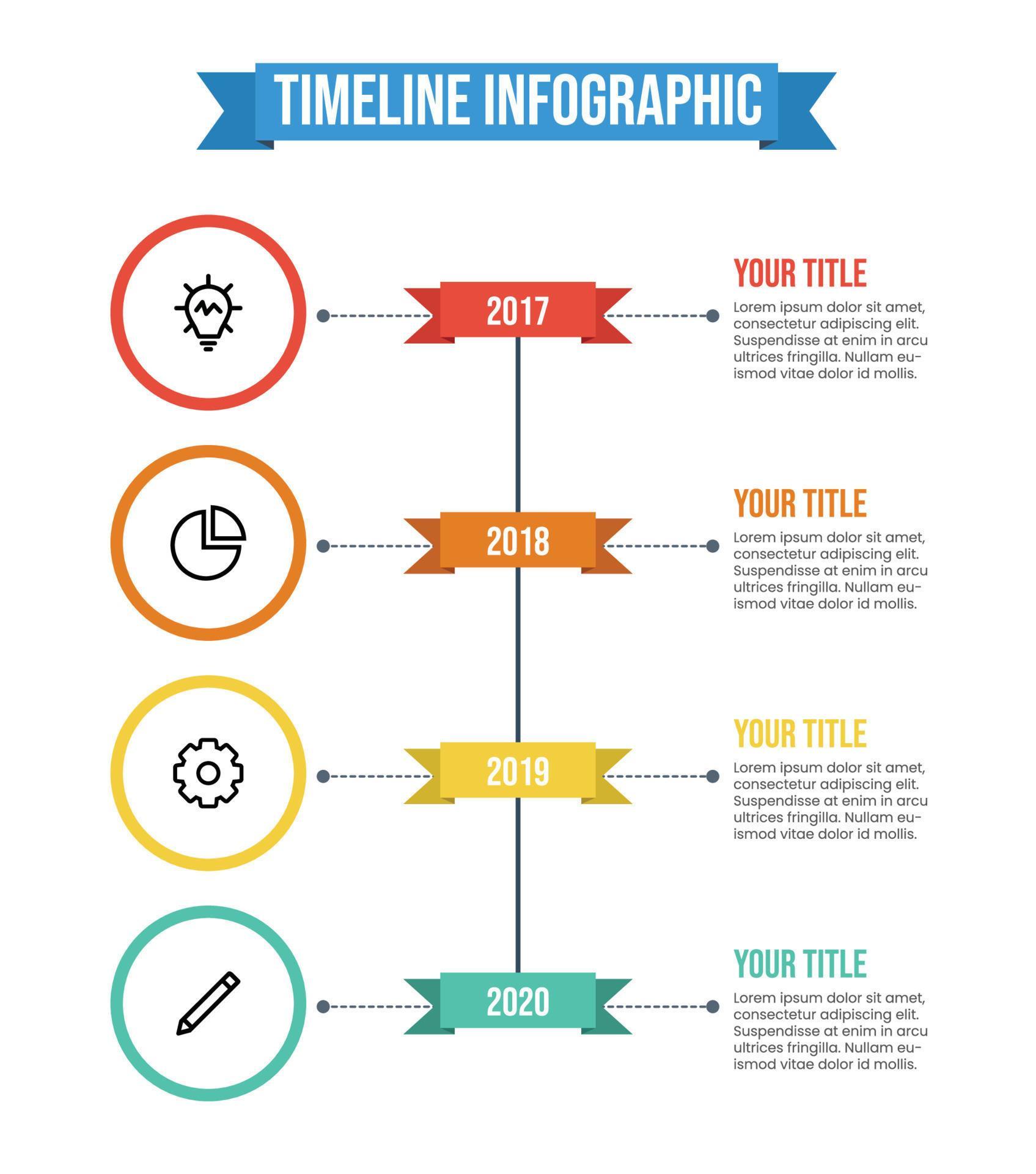 Data visualization template, vertical timeline infographic template ...