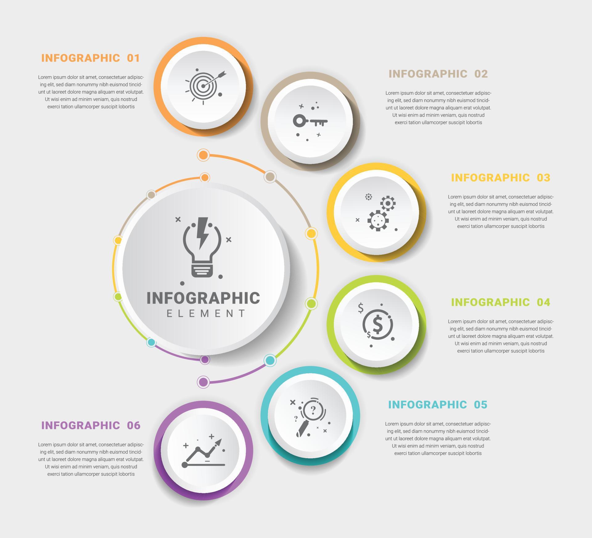 Creative abstract circle infographics template and flow chart 16881535 ...