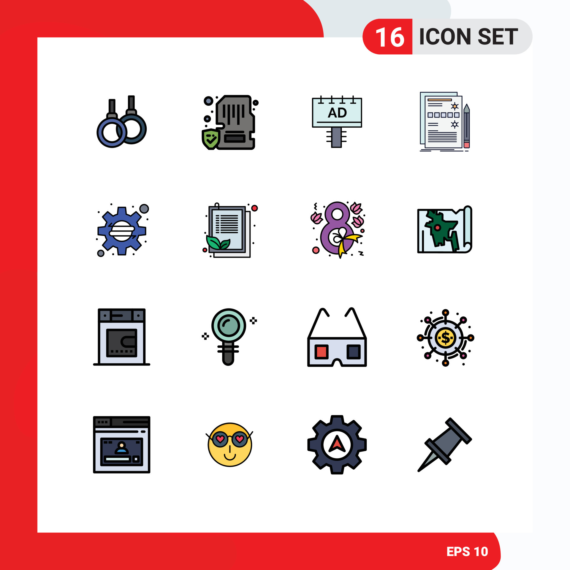 Stock Vector Icon Pack Of 16 Line Signs And Symbols For System Design Mobile Data Signboard