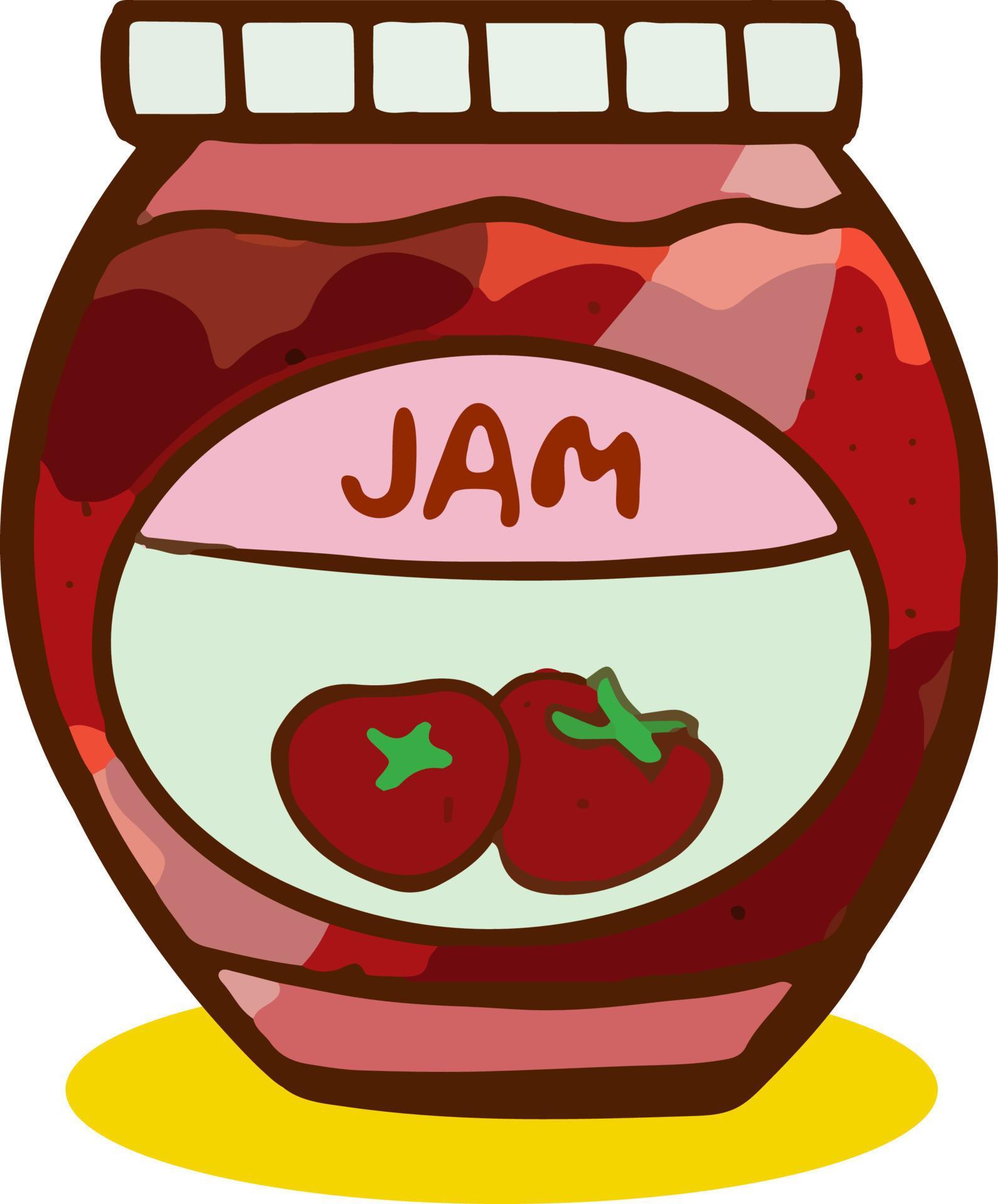 Vector graphics. Bright, cartoon illustration of a jam bottle. Simple ... Vector graphics. Bright, cartoon illustration of a jam bottle. Simple ...