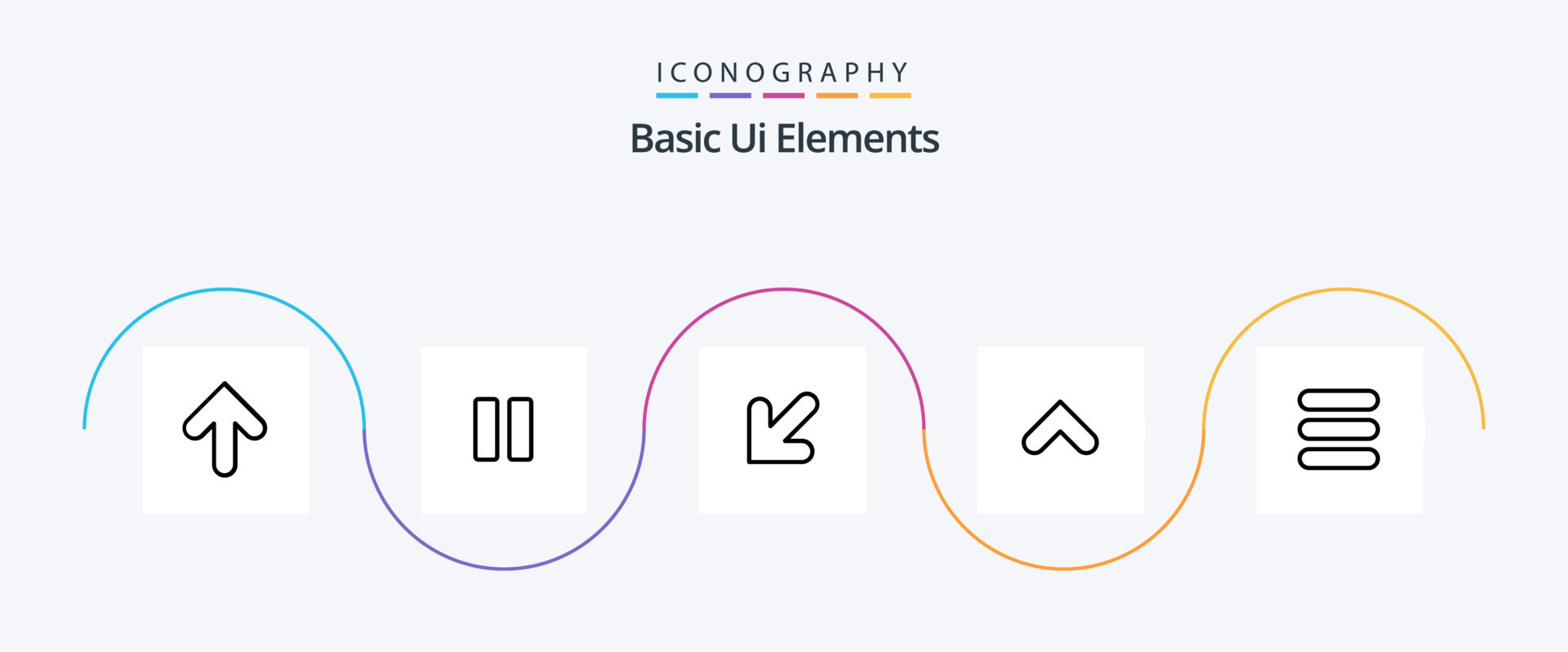 Basic Ui Elements Line 5 Icon Pack Including Task Sign Arrow Up