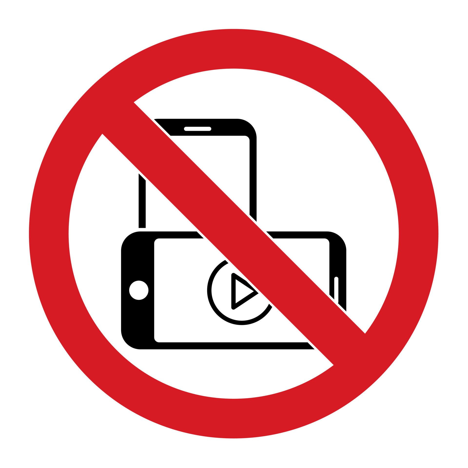 Do not use phone. Telephone or smartphone silhouette in red crossed ...
