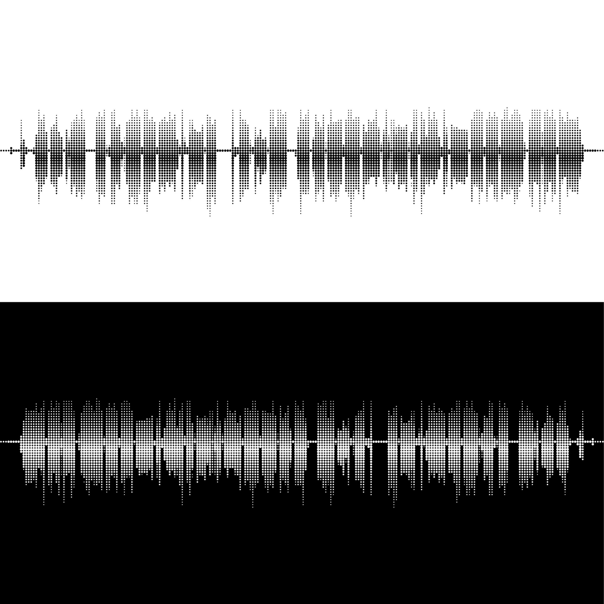 Halftone Square Vector Elements Vector Sound Waves Music Round Waveform Background You Can Use
