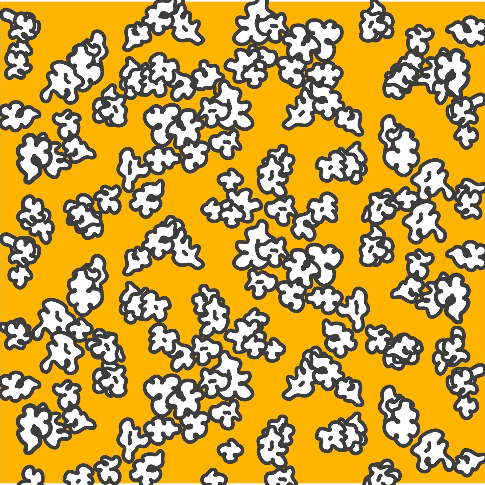 Popcorn pattern for packaging snacks. doodle popcorn. Popcorn fluffy ...