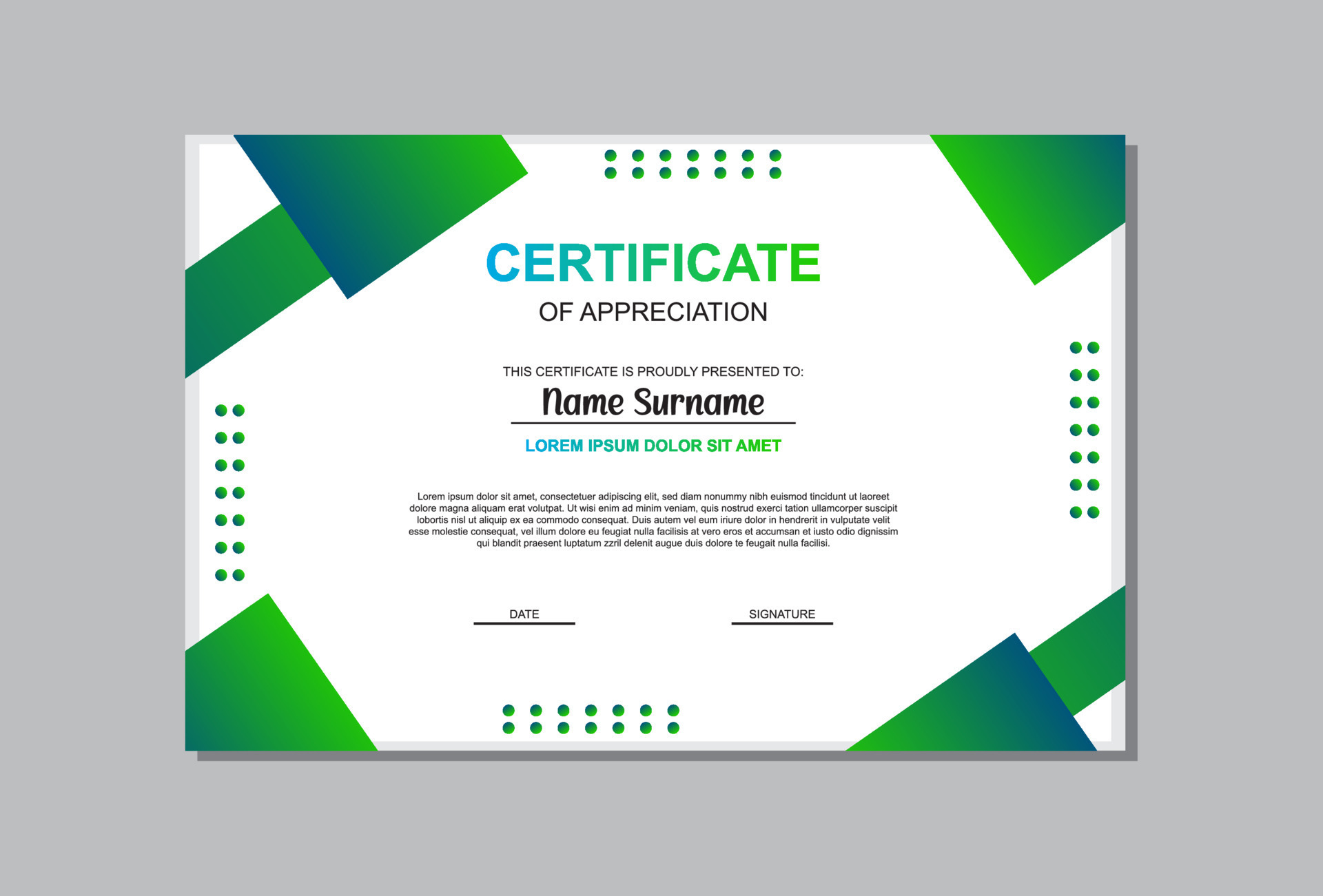 certificate template in green color simple style 16891280 Vector Art at ... certificate template in green color simple style 16891280 Vector Art at ...