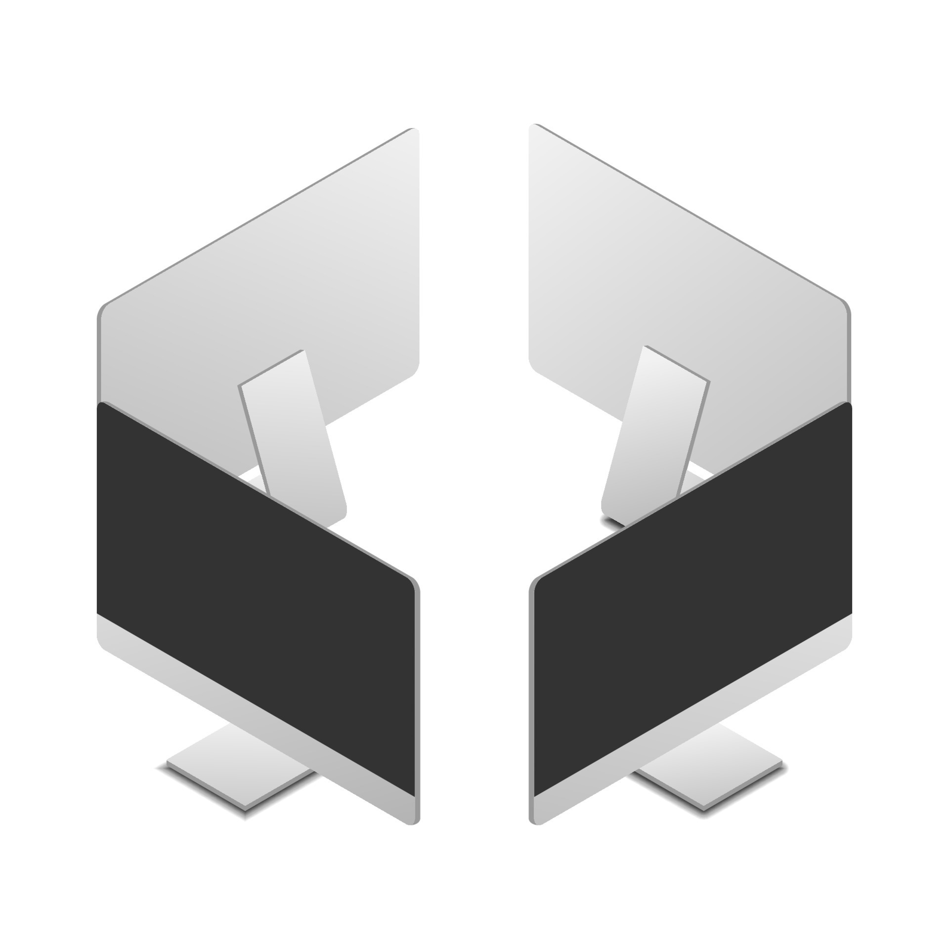 Set Of Computer Monitor In Isometric View With Different Angle And