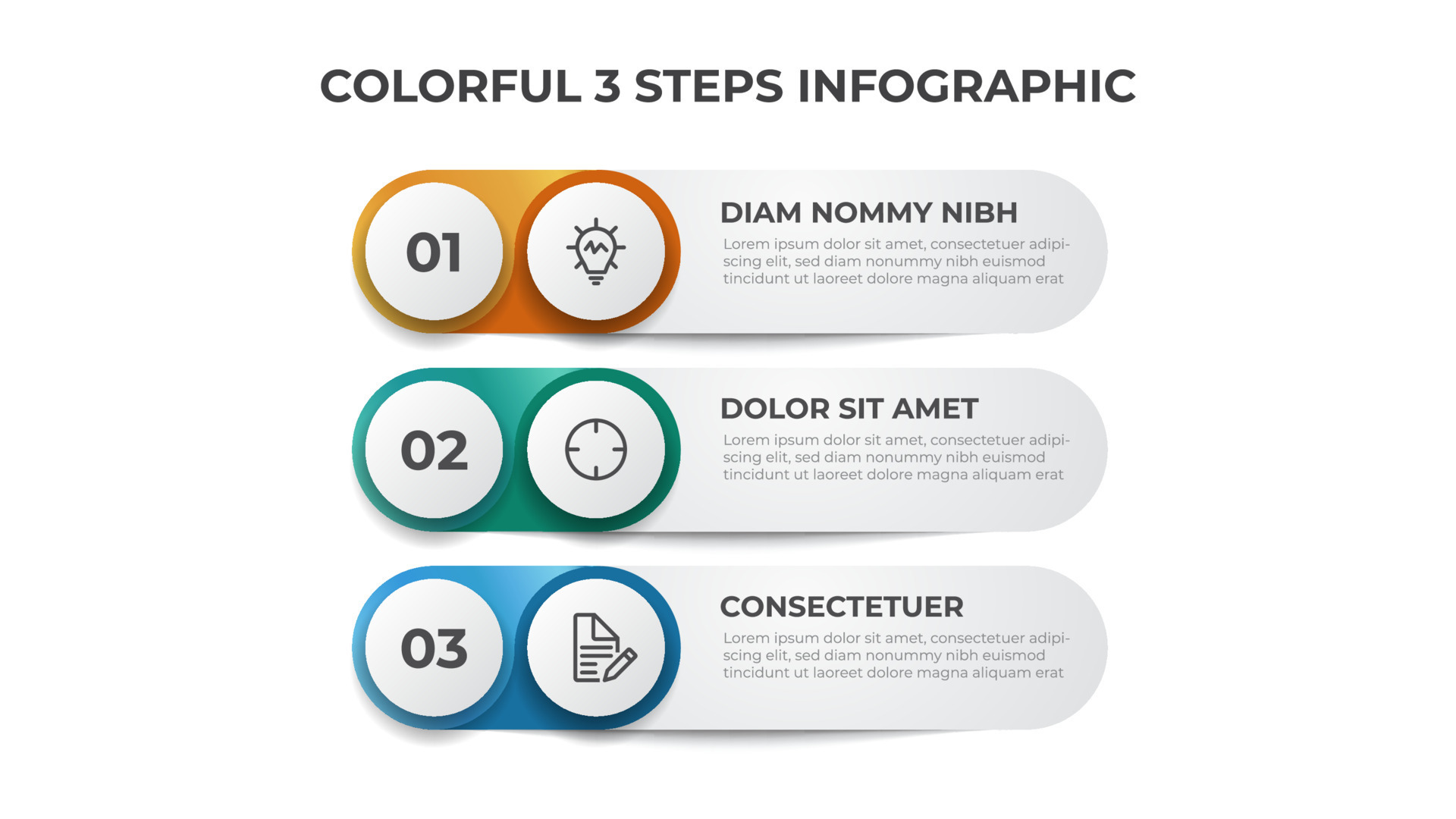 3 points of steps, infographic element template vector, list layout diagram. 16891766 Vector Art ...