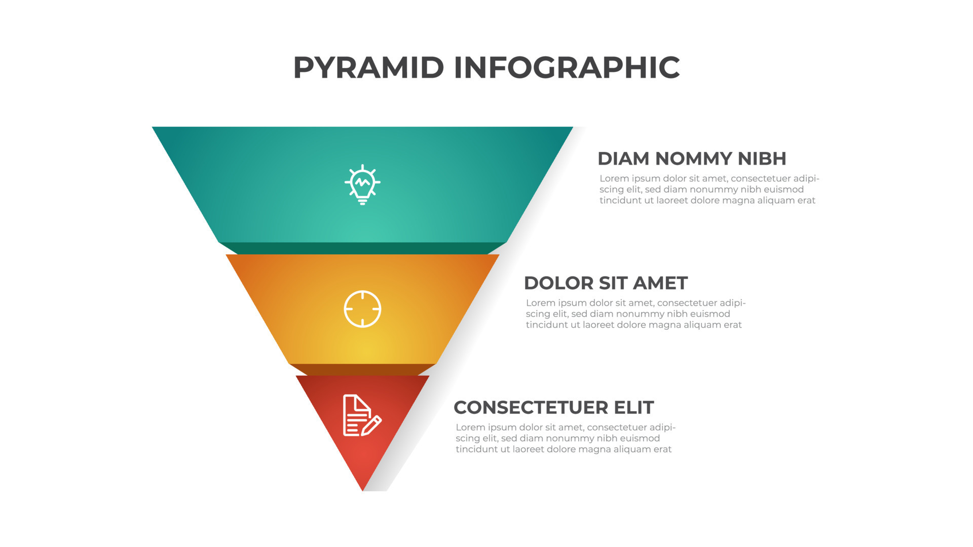 3 points of pyramid list diagram, infographic element template vector ... 3 points of pyramid list diagram, infographic element template vector ...