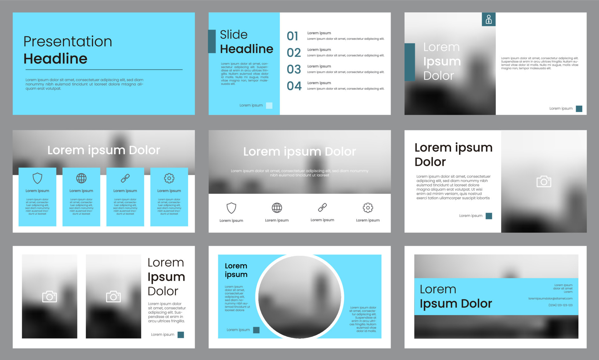 plantilla de presentación moderna azul aguamarina. vector de plantilla infográfica. 16891990 ...