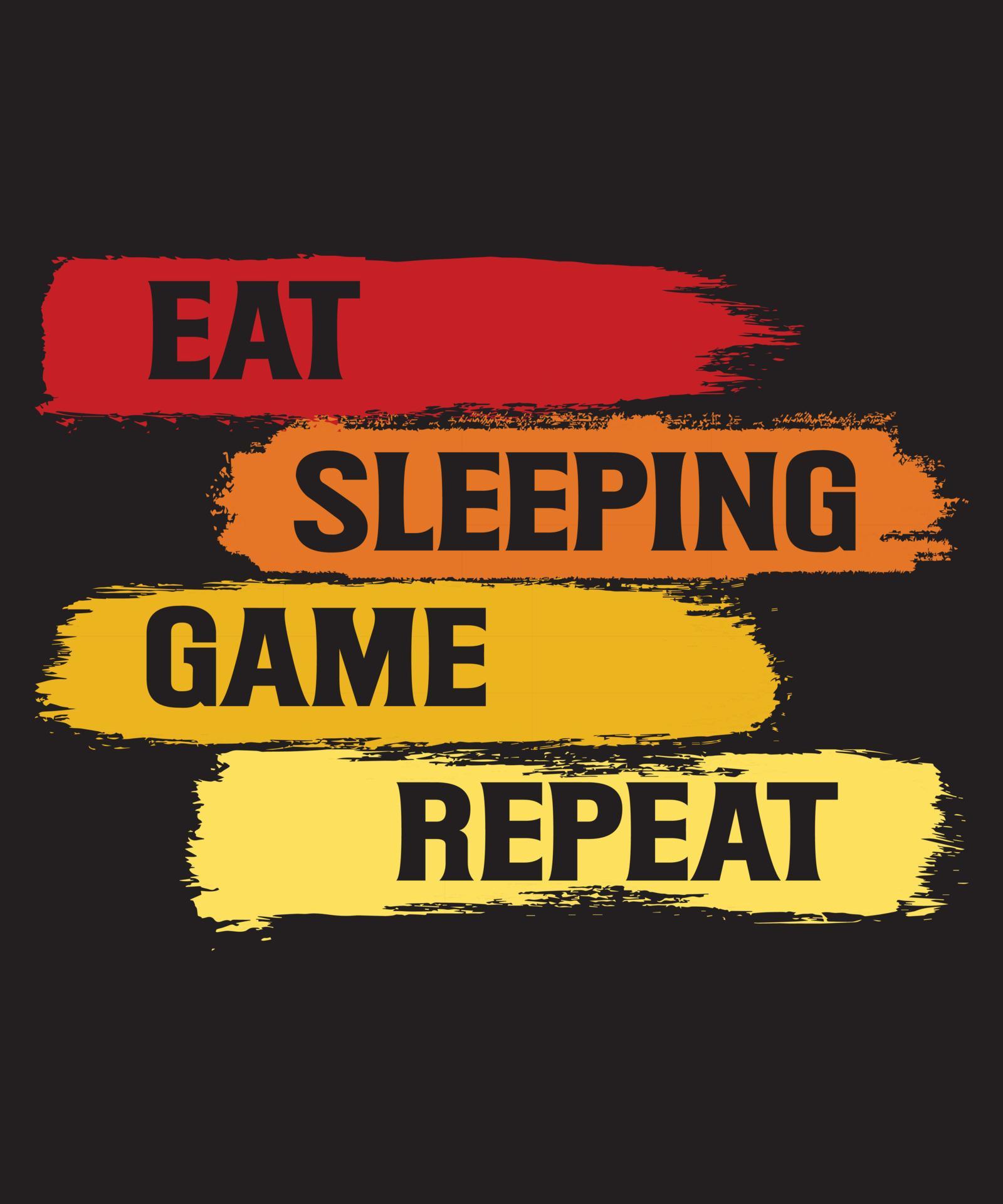 eat sleeping game repeat 16894633 Vector Art at Vecteezy