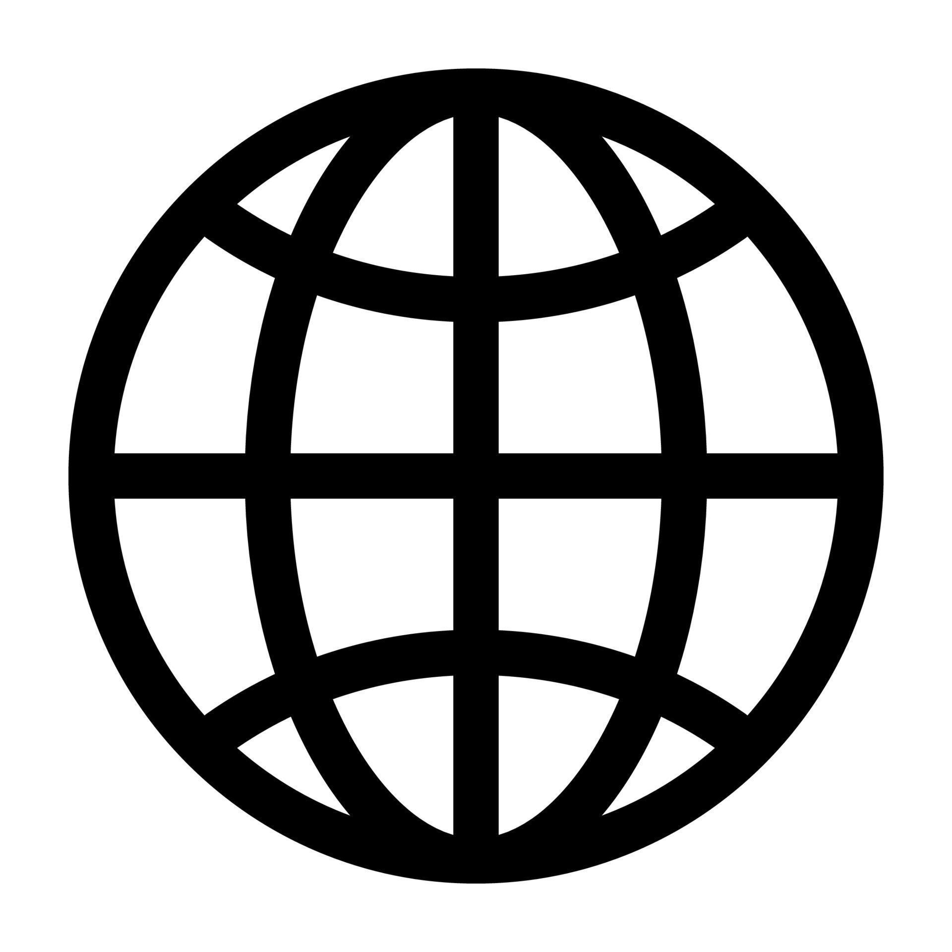 Globe icon line isolated on white background. Black flat thin icon on ...