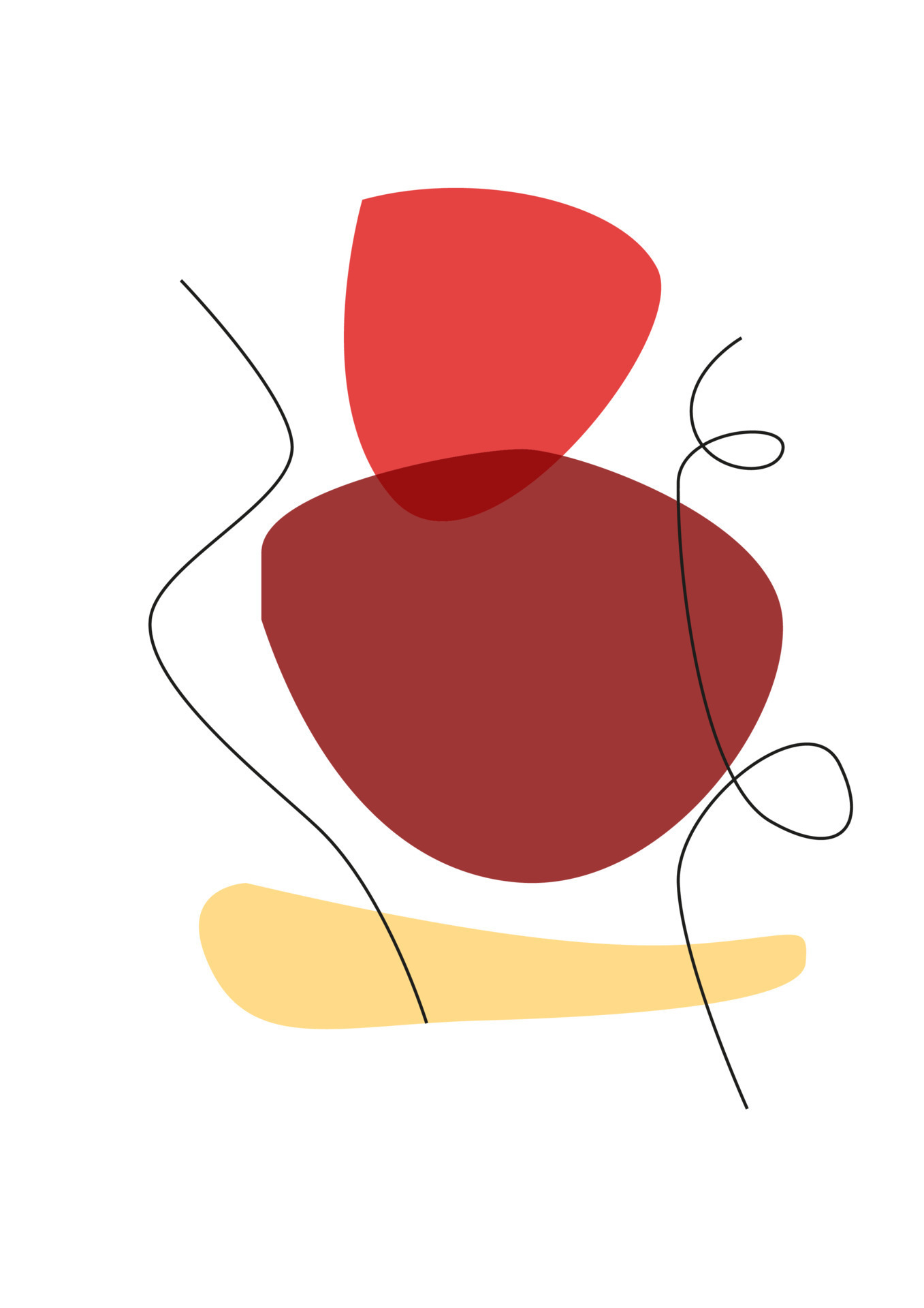 red abstract minimalist illustration wall decoration and cover design ...