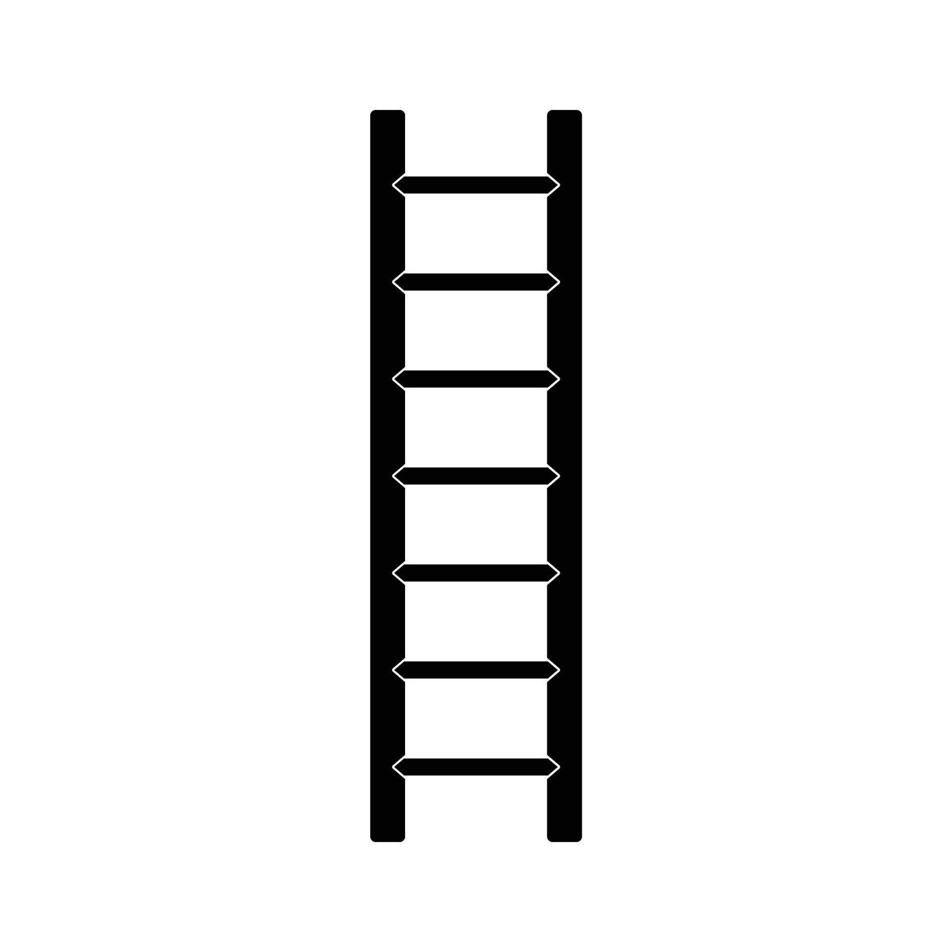 Wooden Ladder Silhouette. Black and White Icon Design Element on Isolated White Background ...