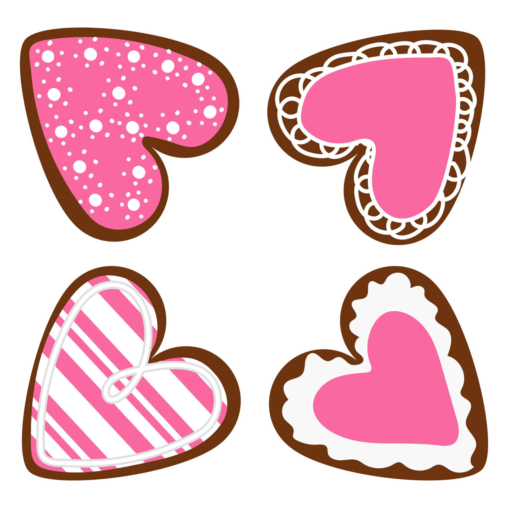 un conjunto de corazones de diferentes colores en forma de galletas con ... un conjunto de corazones de diferentes colores en forma de galletas con ...