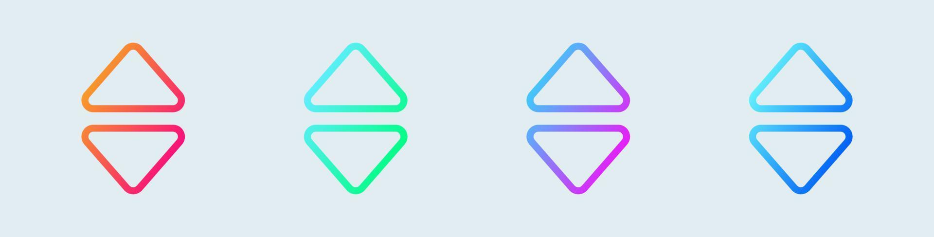Sort Line Icon In Gradient Colors Arrow Signs Vector Illustration