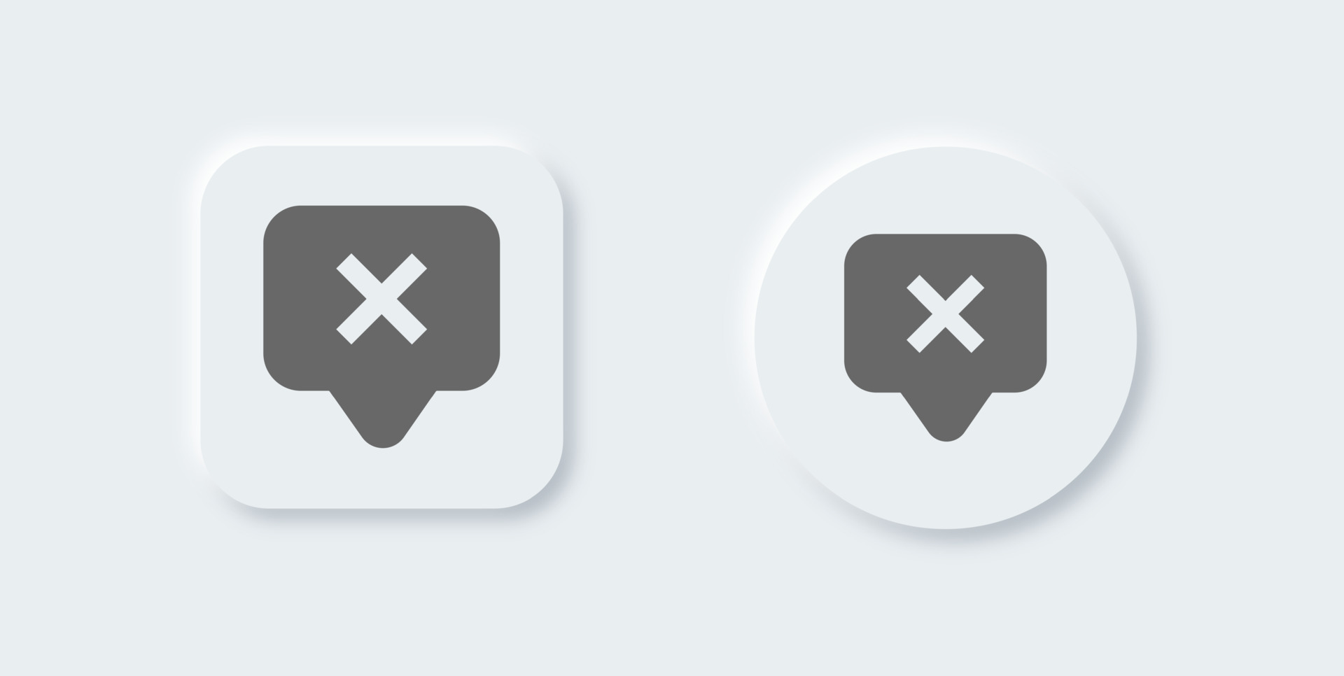 Block Chat Solid Icon In Neomorphic Design Style Message Signs Vector