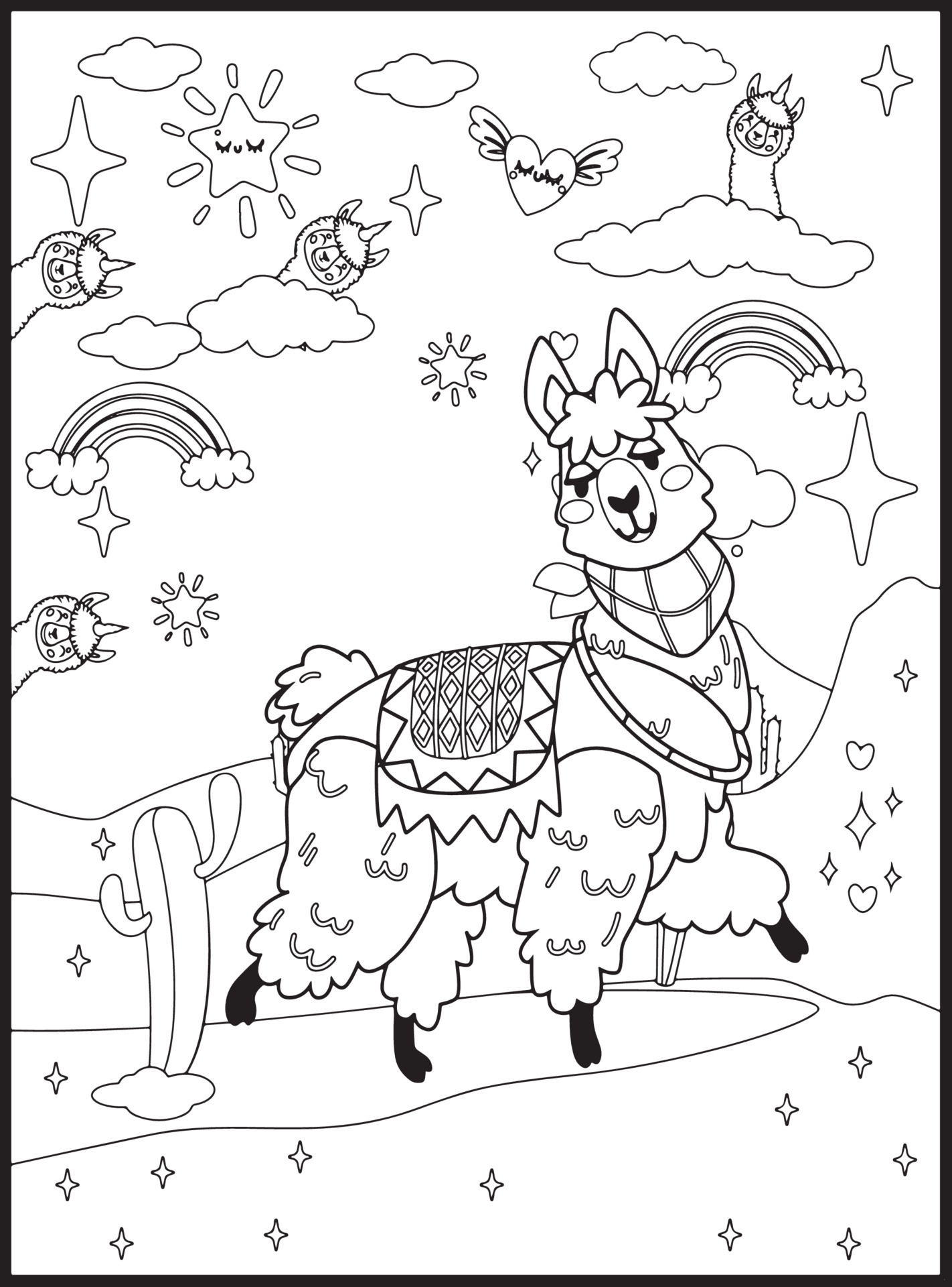 Llama Coloring Pages for Kids 16925073 Vector Art at Vecteezy