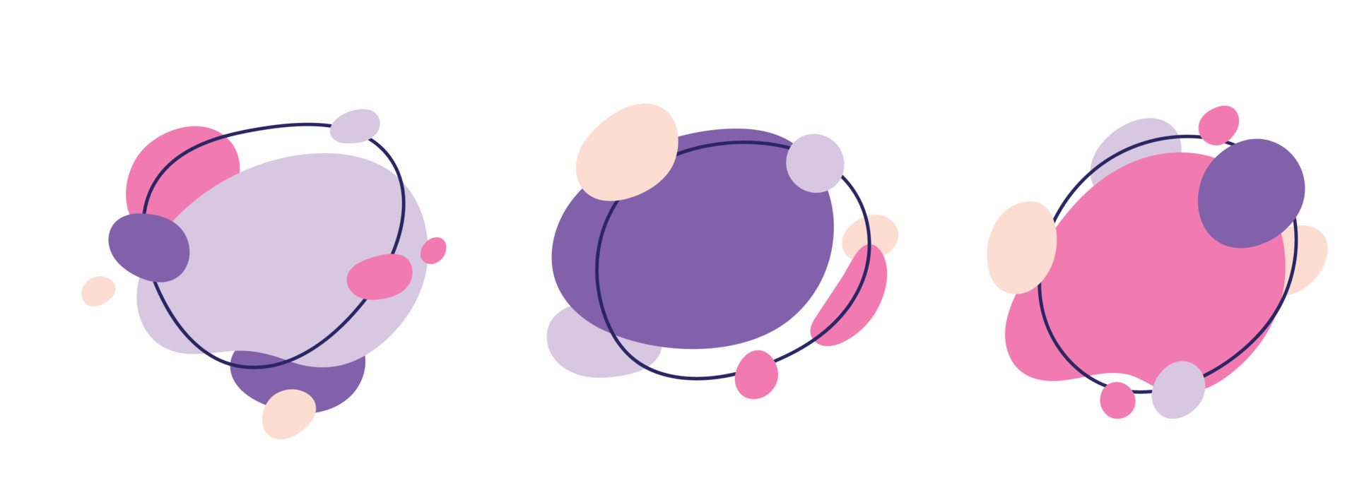 Set Of Abstract Organic Shapes Modern Graphic Circle Elements Fluid Dynamic Blob Simple 7657