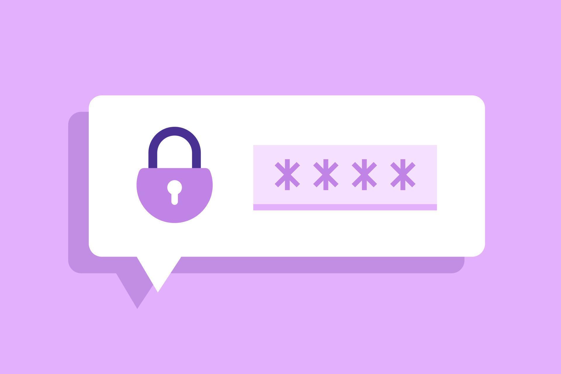 Password Secure Login Access Notice Vector Or Authentication Verification Code Note Message