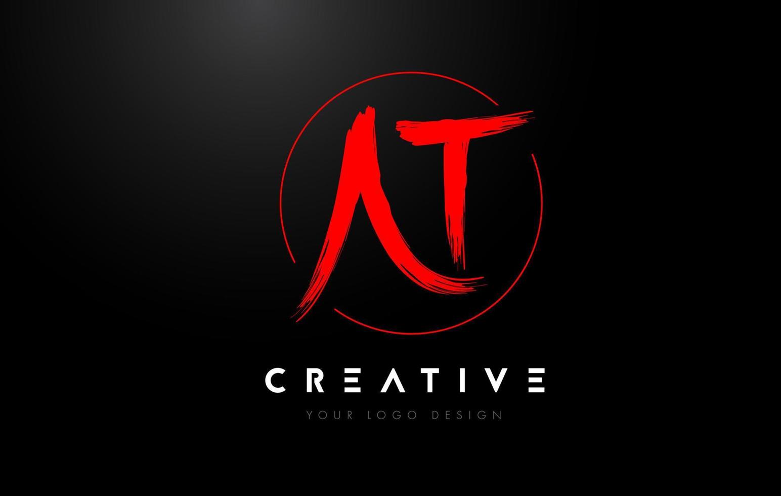 rojo en el diseño del logotipo de la letra del pincel. concepto de logotipo de letras ...