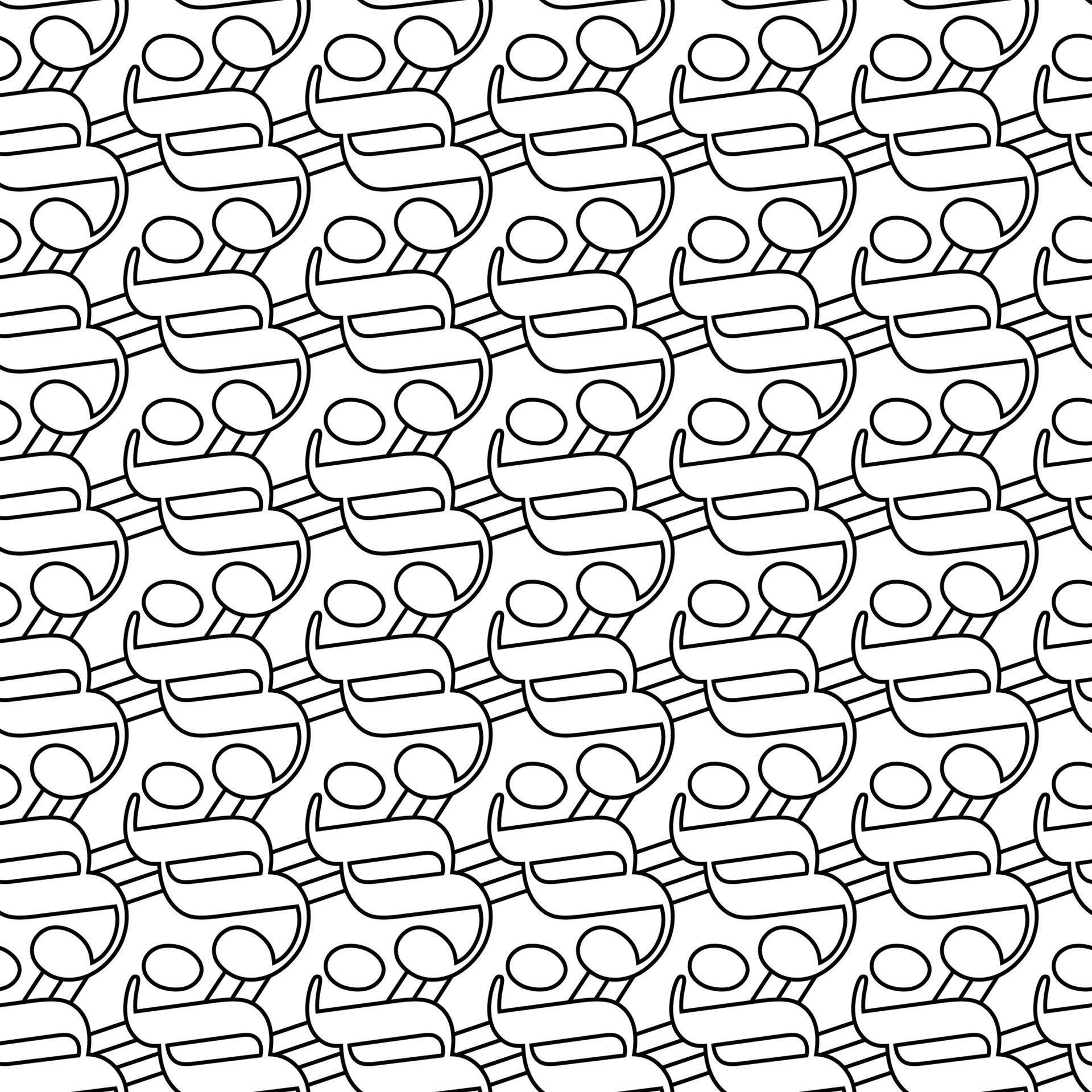 Curve Lines Pattern Abstract Background Vector Art Seamless Monochrome