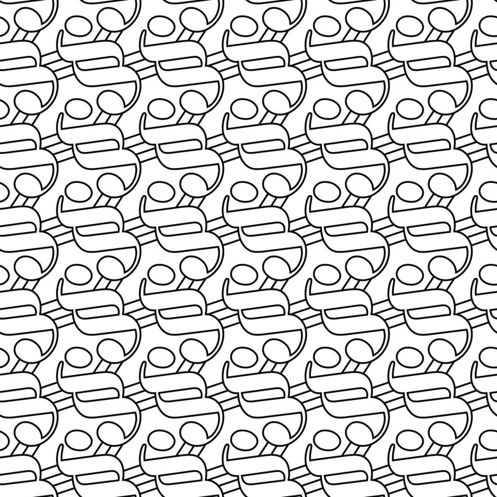 Curve Lines Pattern Abstract Background Vector Art Seamless Monochrome Design 16941354 Vector