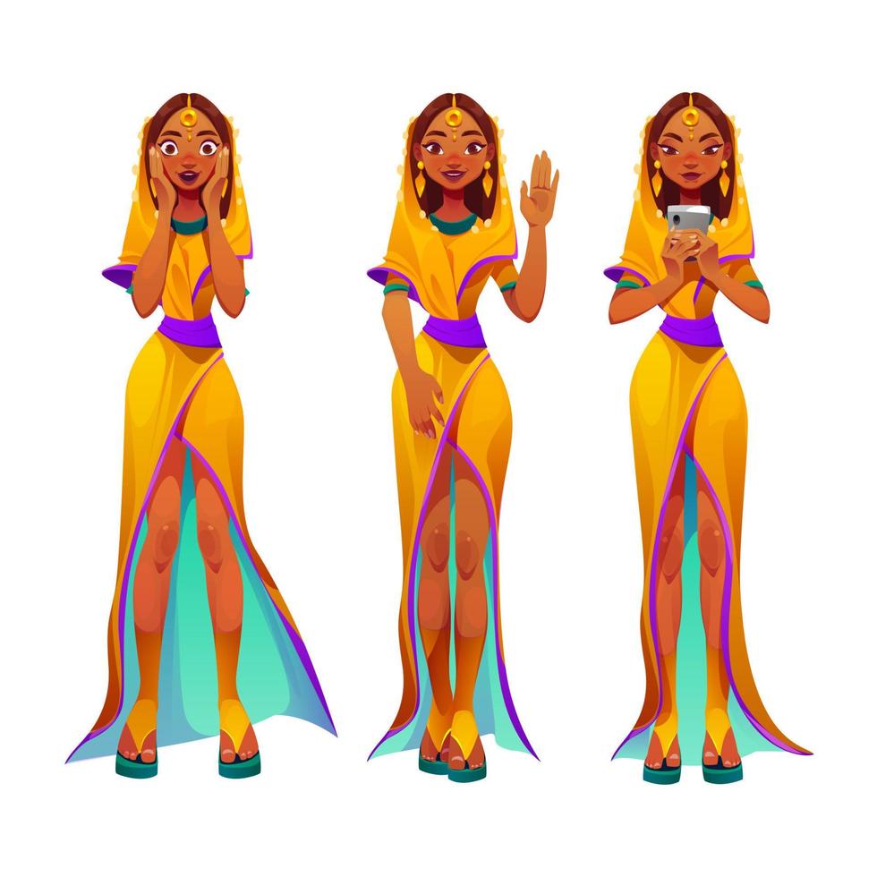 Young Indian Woman In Traditional Saree Dress 16962662 Vector Art At
