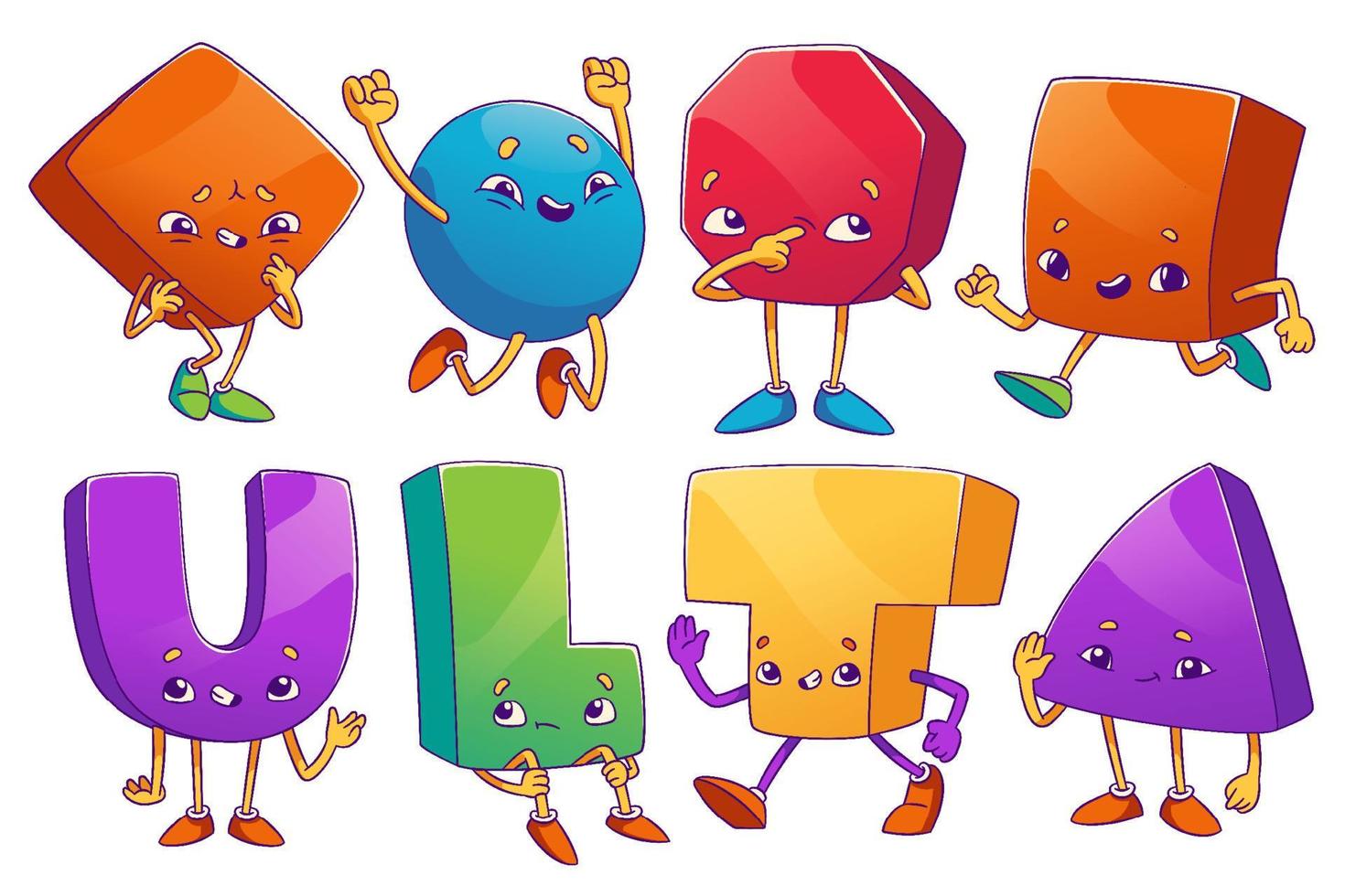 figura geométrica de dibujos animados, conjunto de caracteres del ... figura geométrica de dibujos animados, conjunto de caracteres del ...