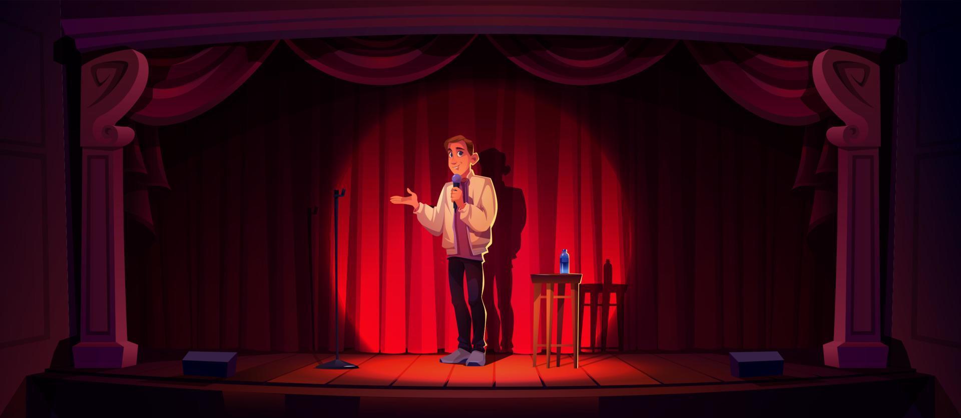 Comedy Show Stand Up Open Mic Comedian On Stage 16962801 Vector Art At Vecteezy