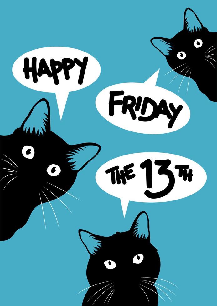 Black Cat On Friday The 13th 16962996 Vector Art At Vecteezy