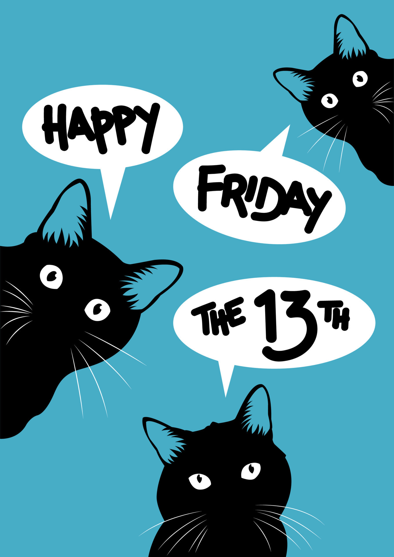 Black Cat On Friday The 13th 16962996 Vector Art At Vecteezy