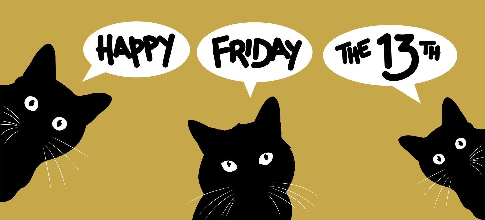 Black Cat On Friday The 13th 16962998 Vector Art At Vecteezy