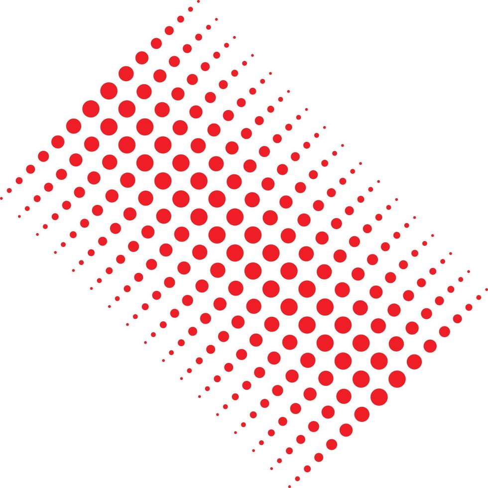 Eps10 Red Vector Halftone Dotted Pattern Artwork Isolated On White Background Circular