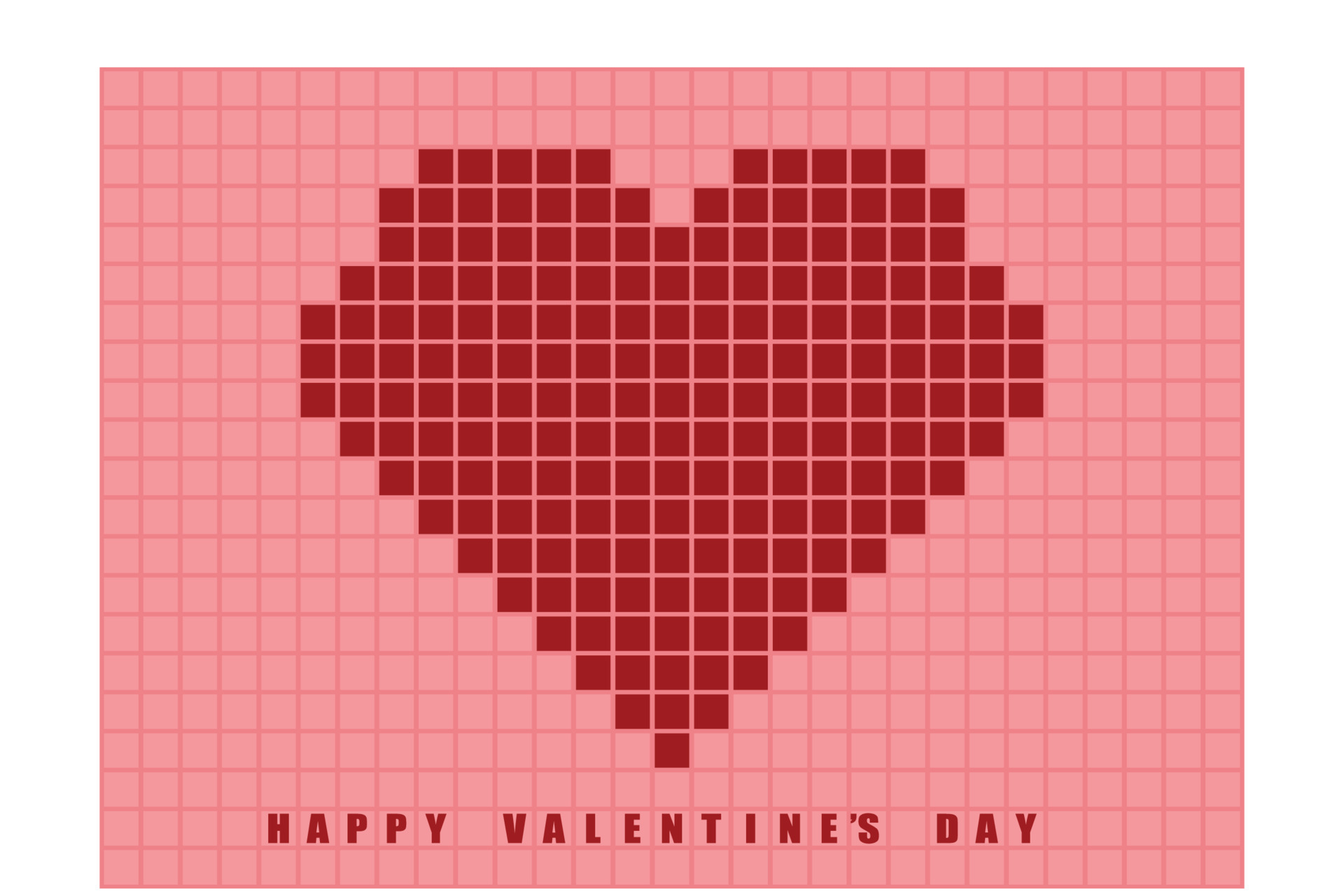 tarjeta del día de san valentín con corazón de píxel abstracto ...