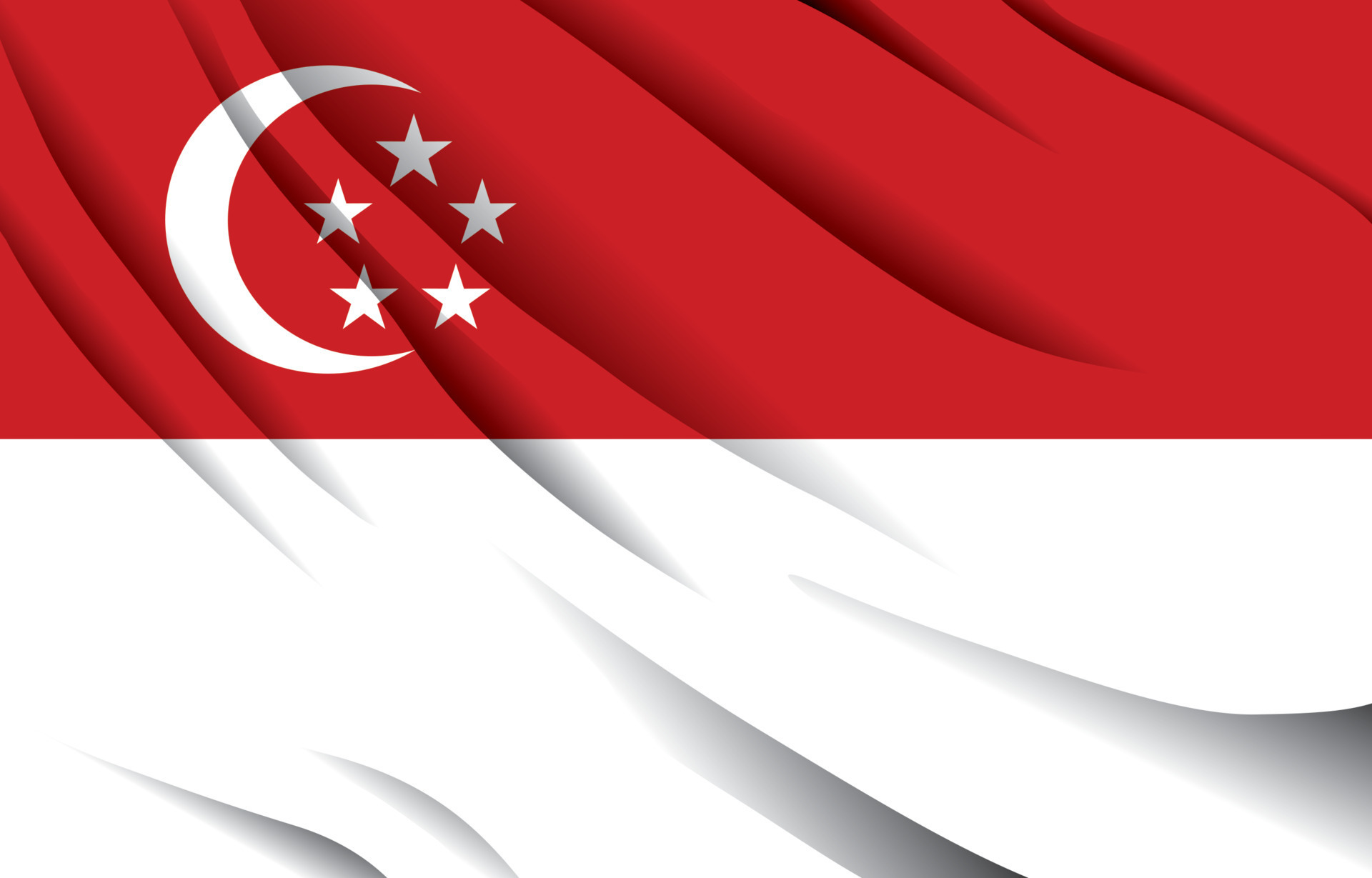 singapore national flag waving realistic vector illustration 16970168 Vector Art at Vecteezy