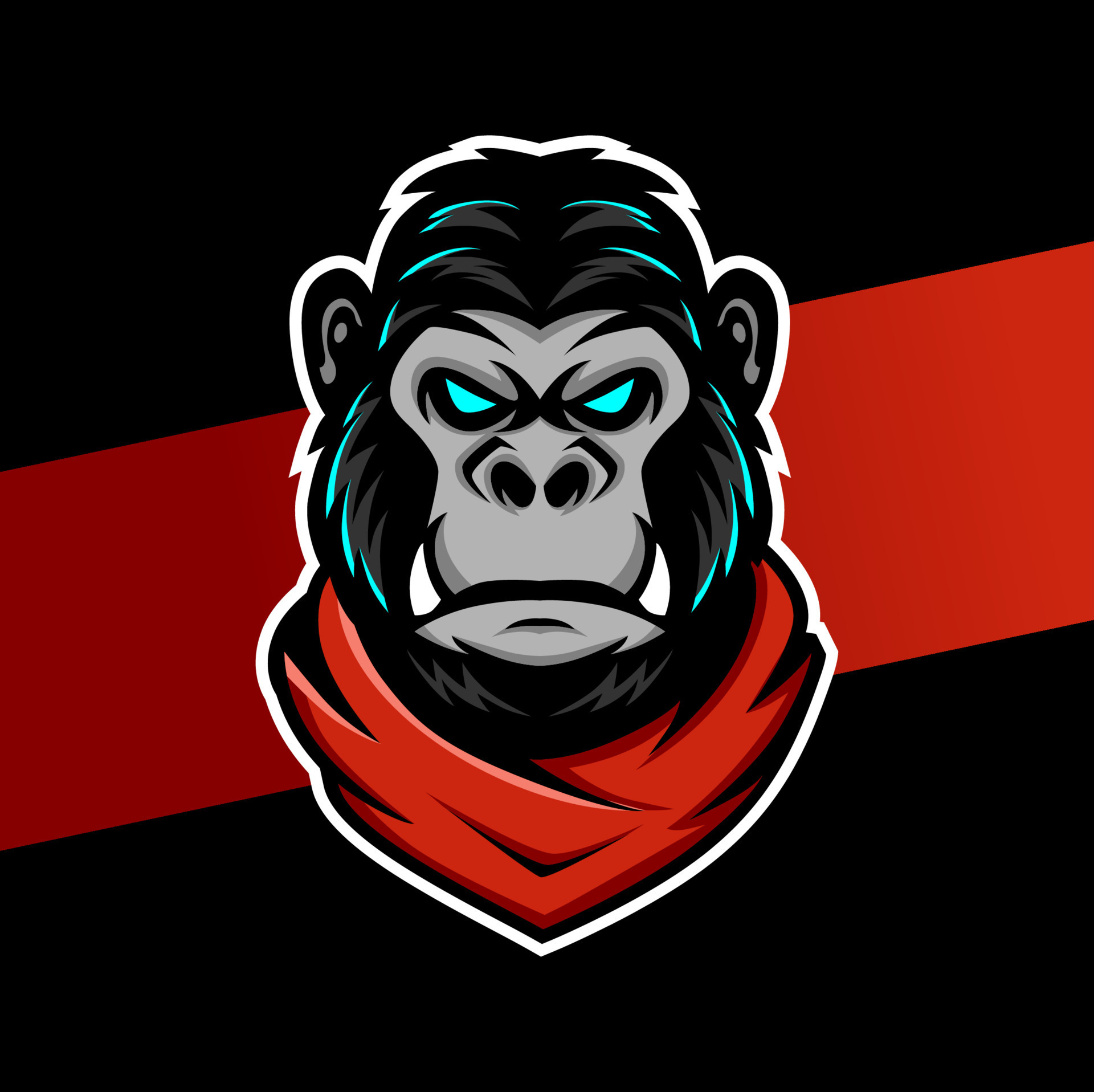 personaje de diseño de logotipo de esport de mascota de cabeza de gorila para logotipo de juegos ...